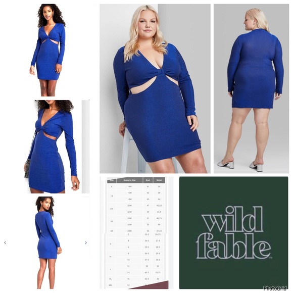 wild fable | Dresses | Wild Fable X Plus Size Lapis Blue Peekaboo Sides ...
